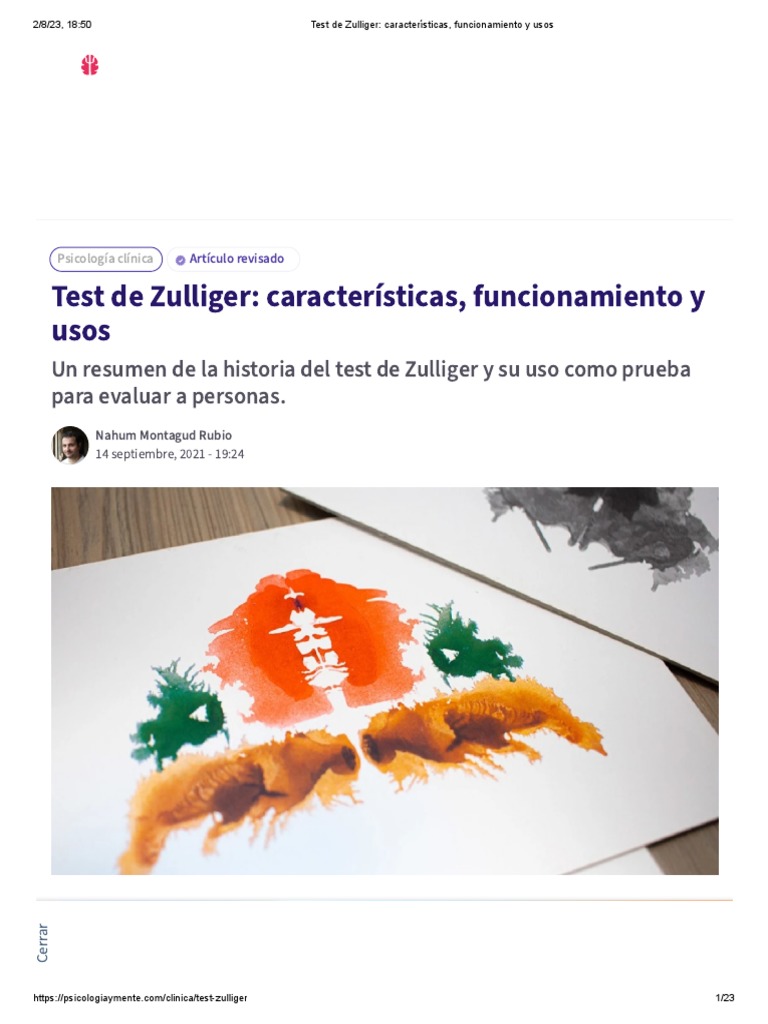 Test de Zulliger - Características, Funcionamiento y Usos | PDF ...