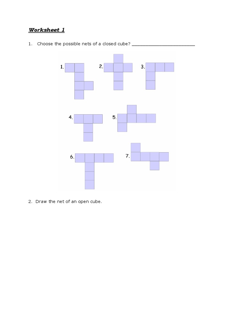 Nets and Volume Worksheet Pack | PDF | Home & Garden