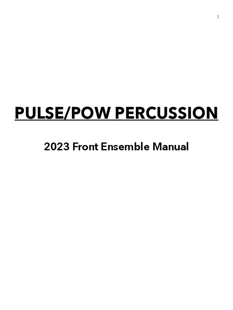 2023 Pulse Percussion Ensemble Guide | PDF | Musical Instruments