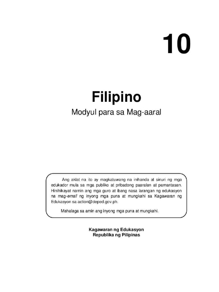 Filipino-Module Grade 10 Quarter 2 | PDF