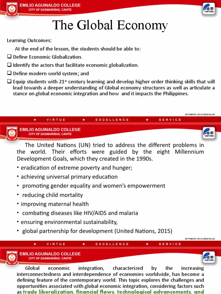Prelim Lesson 2 Global Economy | PDF | Neoliberalism | Globalization