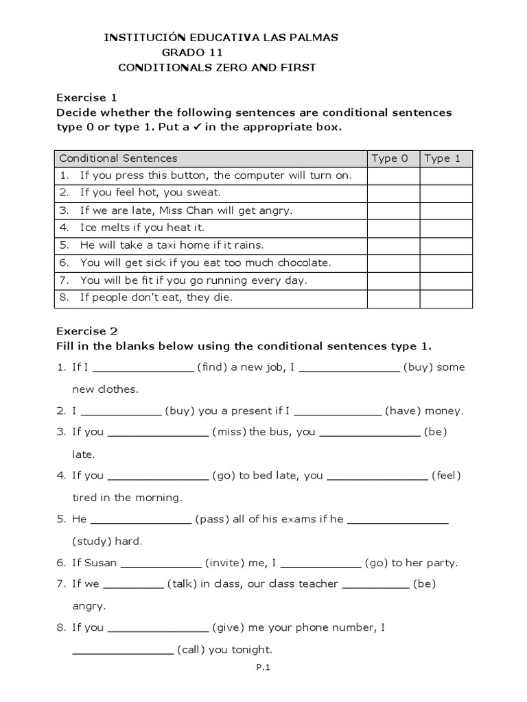 First-Conditional 23879 | PDF | Linguistics