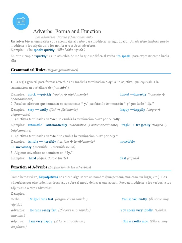 Adverbs | PDF | Adverbio | Verbo