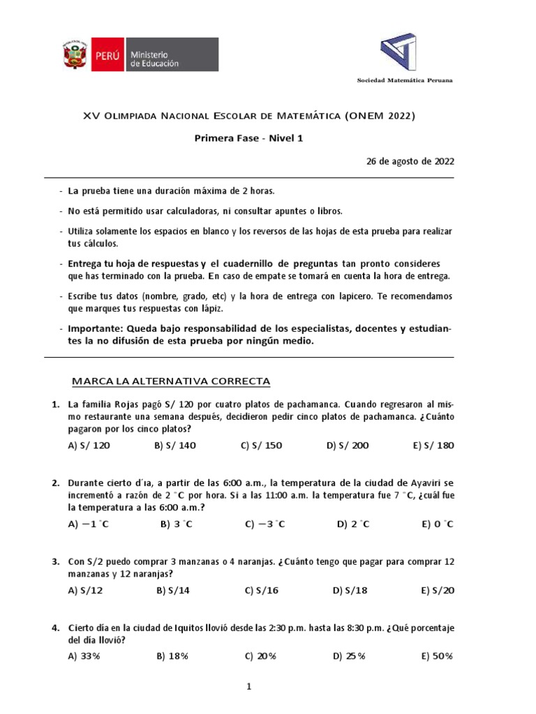 Onem 2022 | PDF | Triángulo | Matemática Elemental