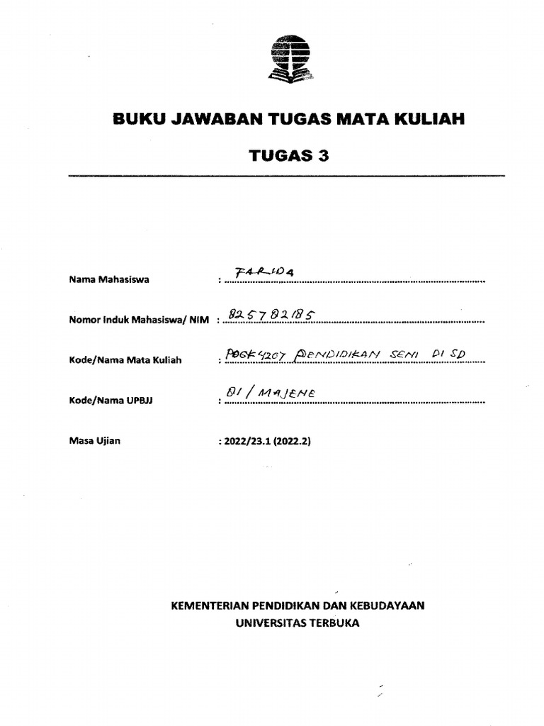 TMK 3 PDGK4207 Pendidikan Seni Di SD20221119 - 10501470 | PDF