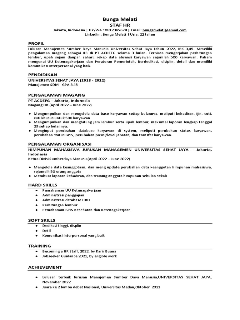 Template CV ATS Powerfull | PDF