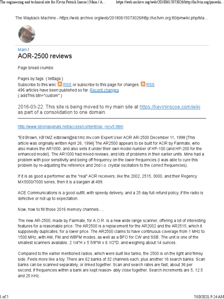 AOR-2500 Review | PDF | Radio | Information And Communications Technology