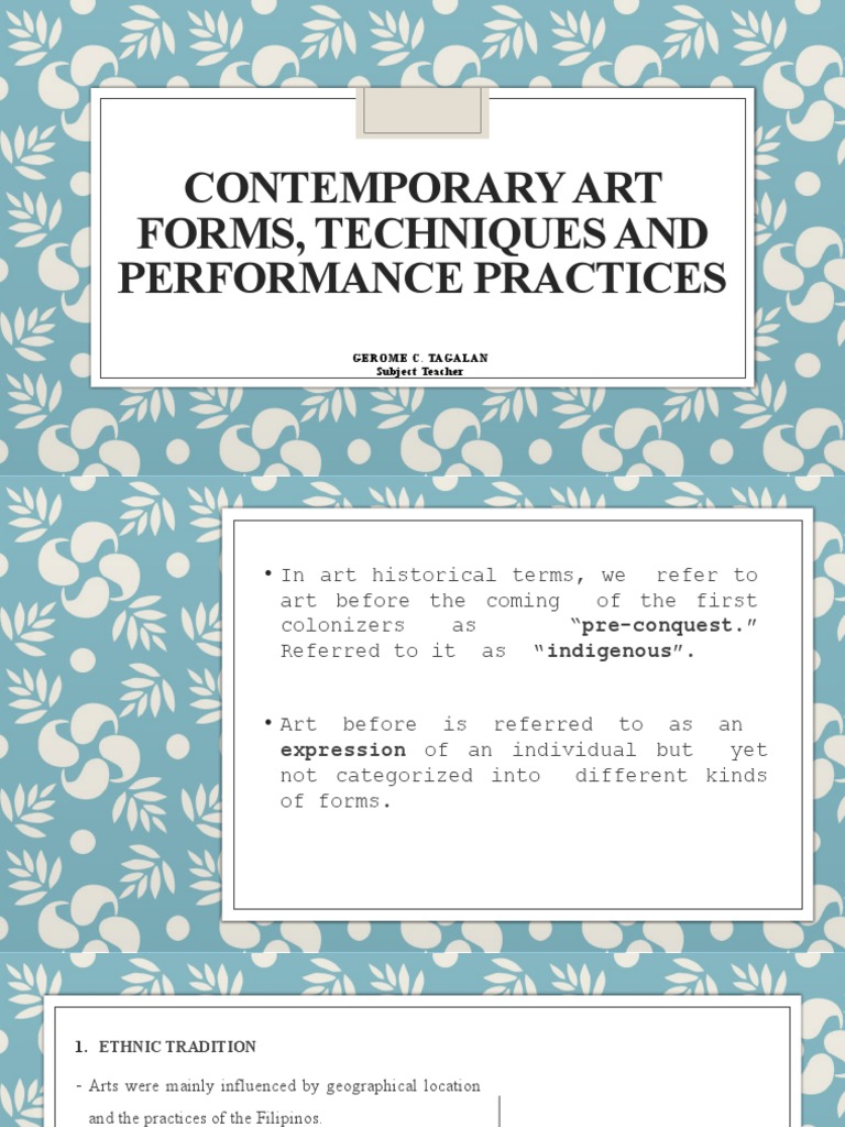 Lesson 2-Contemporary Art Forms, Techniques and Performance Practices | Download Free PDF ...