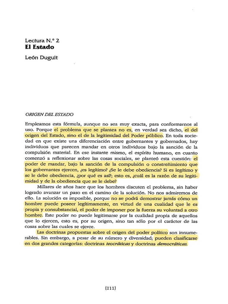 León Duguit - Teoría Del Estado | PDF | Soberanía | Democracia
