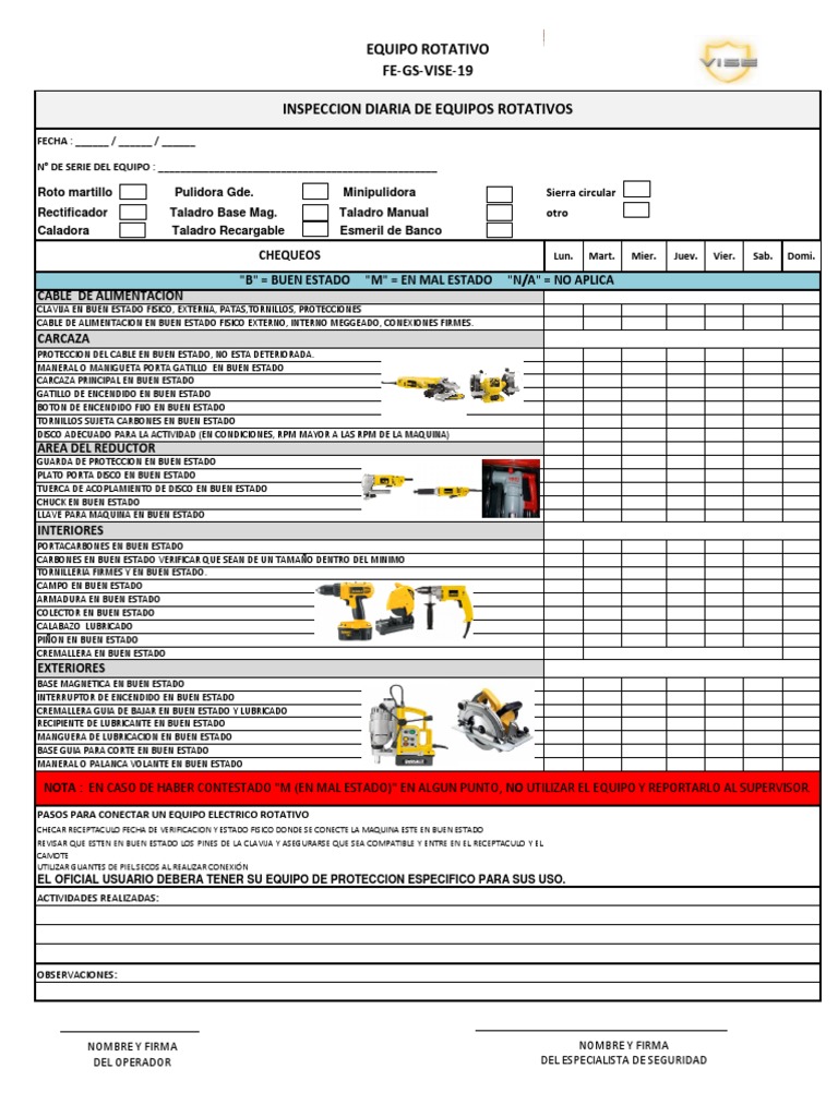 Equipo Rotativo | PDF | Ingeniería mecánica | Herramientas