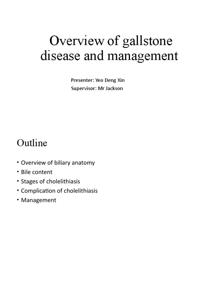Overview of Gallstone Disease and Management | PDF | Liver | Gallbladder