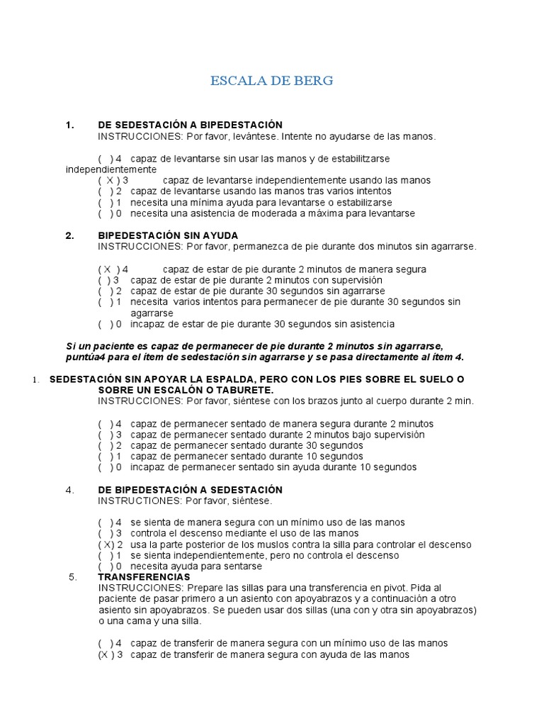 Escala de Berg | PDF