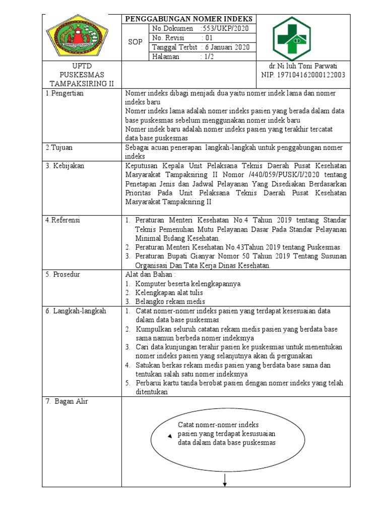 Penggabungan Nomer Indeks Pasien | PDF