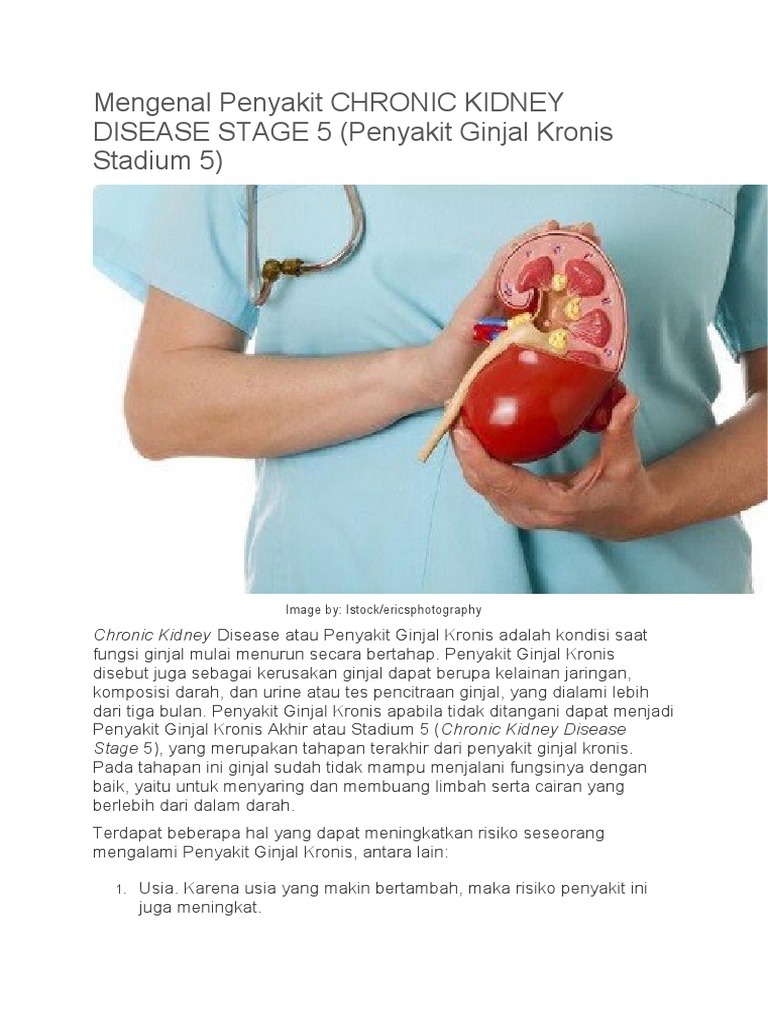 Mengenal Penyakit CHRONIC KIDNEY DISEASE STAGE 5 (Penyakit Ginjal ...