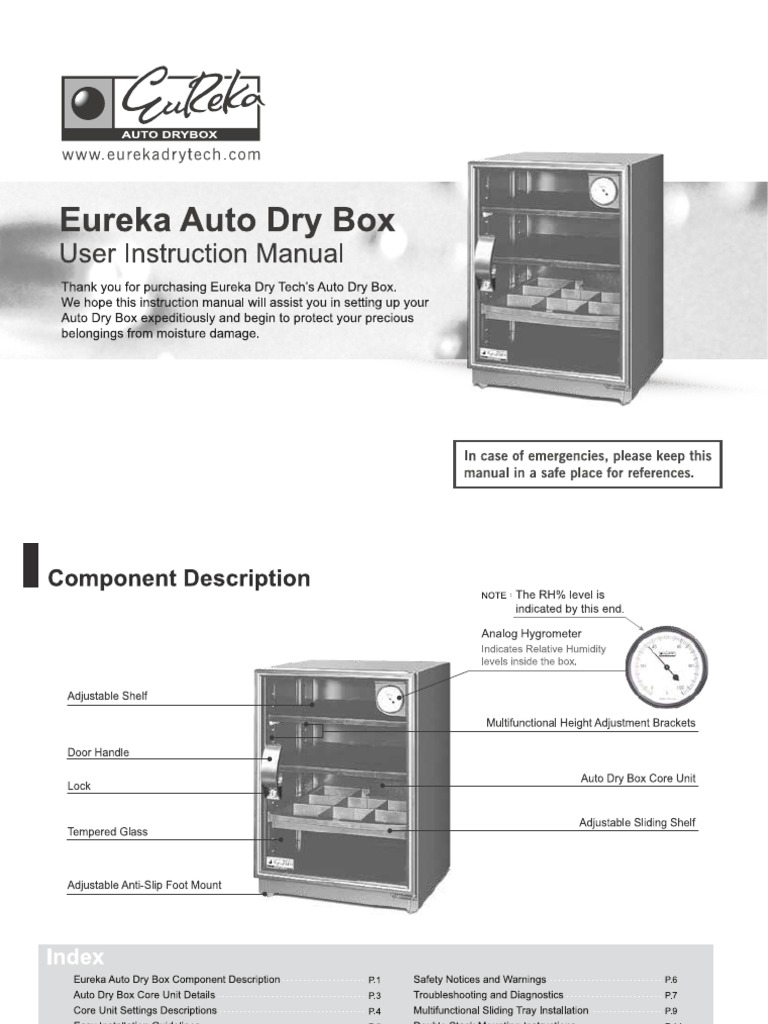 Eureka Auto Dry Box Instruction Manual | PDF