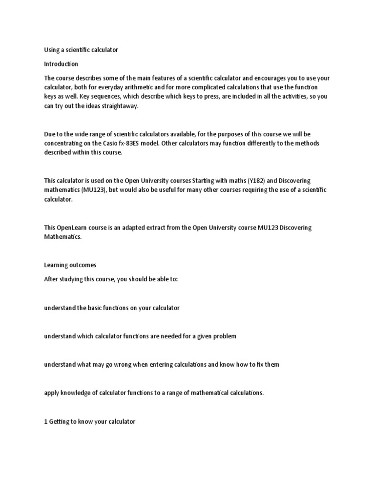 Using A Scientific Calculator | PDF | Trigonometric Functions ...