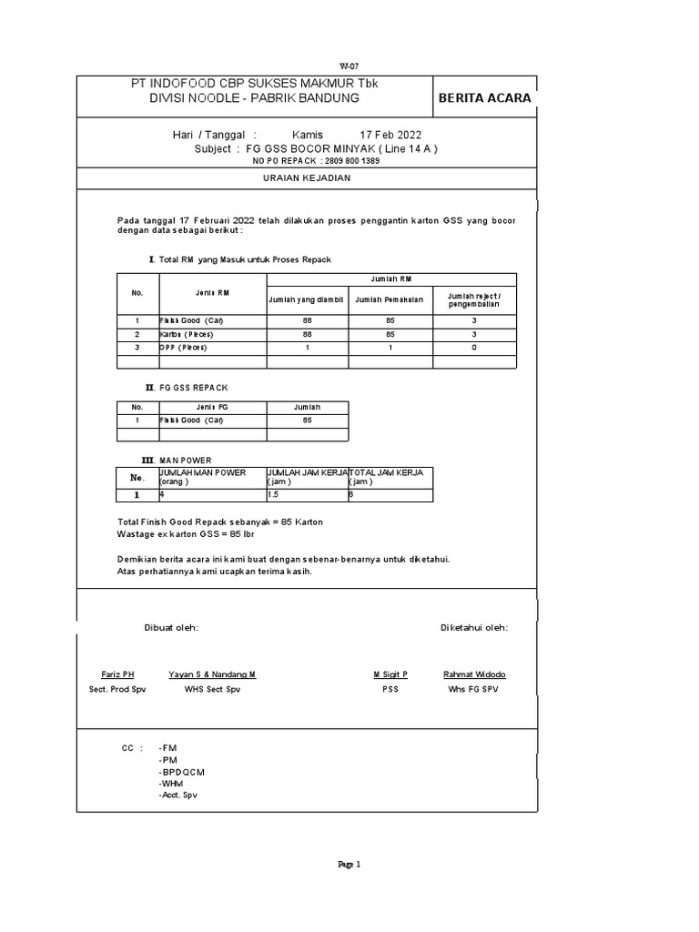 Form Monitoring Repack Salinan | PDF