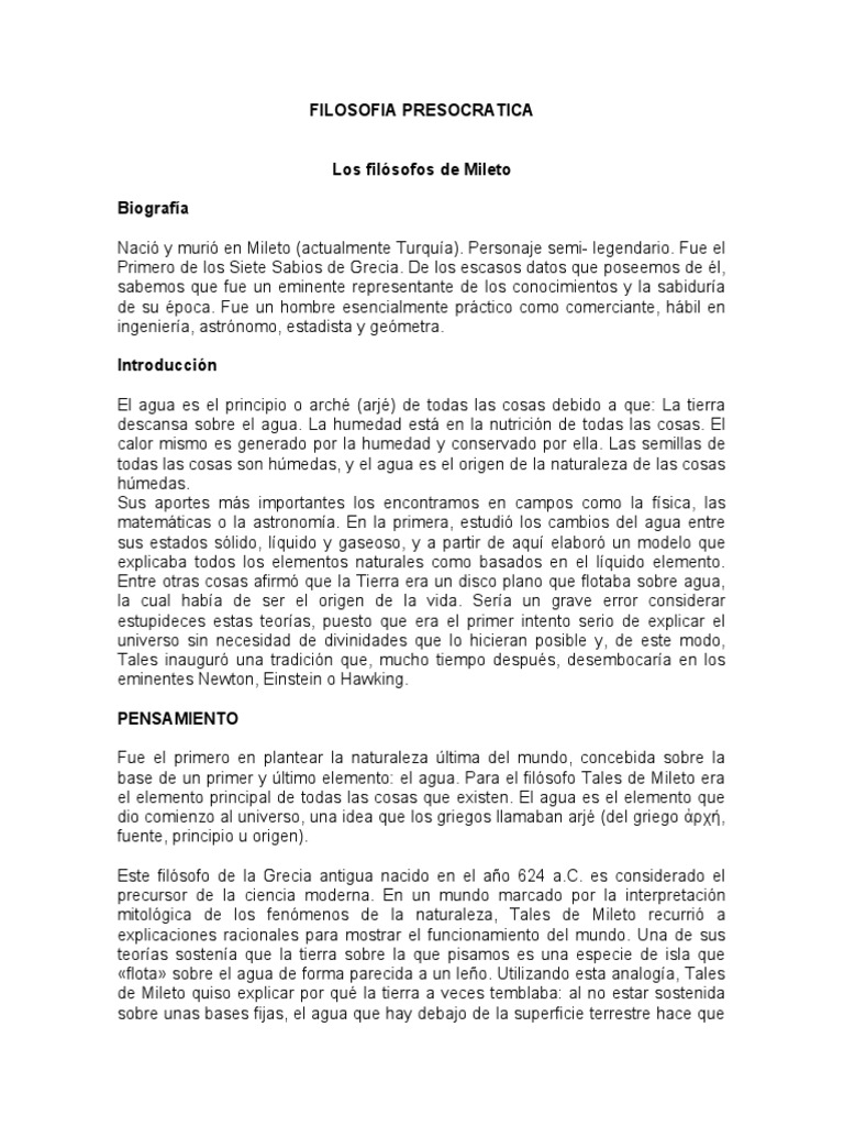 Filosofia Presocratica | PDF | Filosofia Medieval | Platón