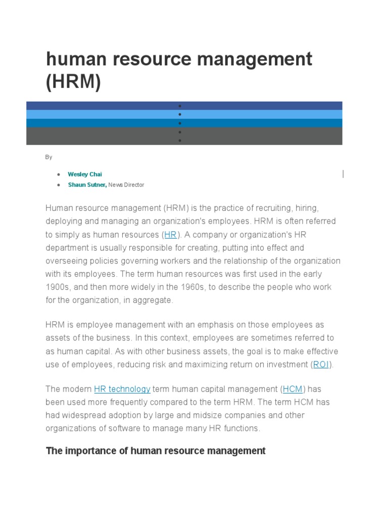 HR Management | PDF | Human Resource Management | Employment