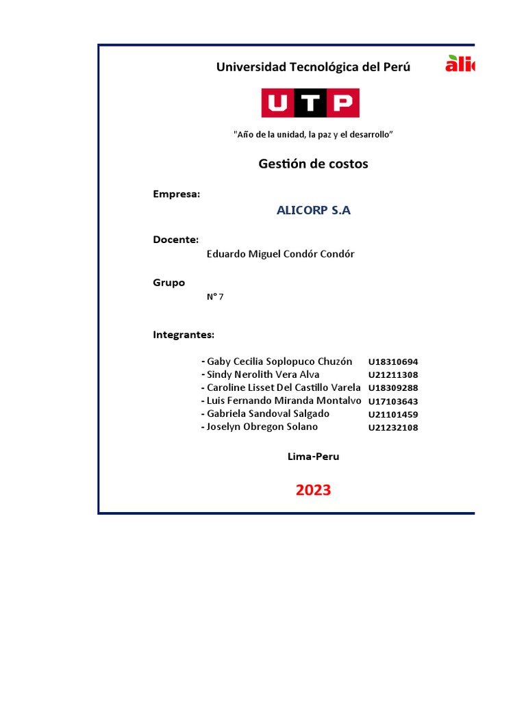 Trabajo Grupal Alicorp-7 | PDF | Mayonesa | Alimentos