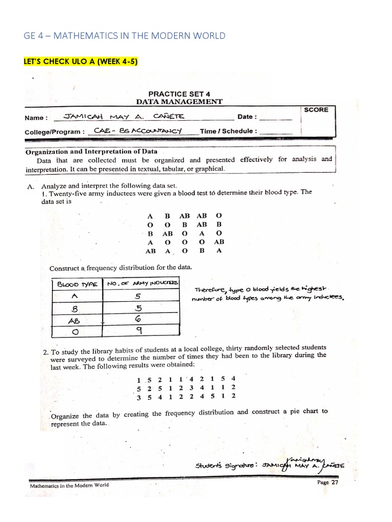 Ge 4 - MMW Practice Set (Week 4-5) | PDF