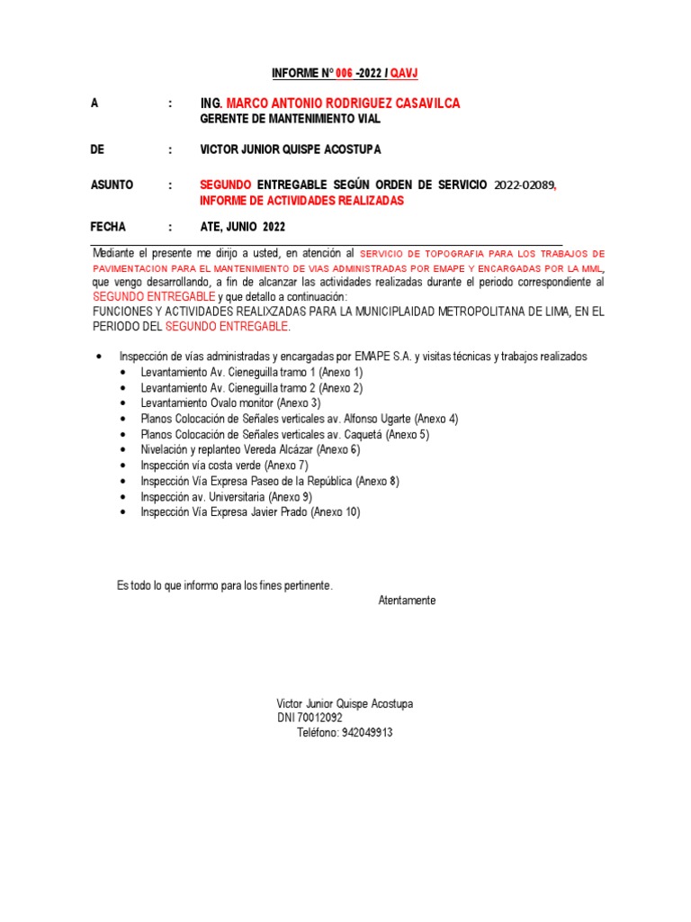 Informe de Pago | PDF