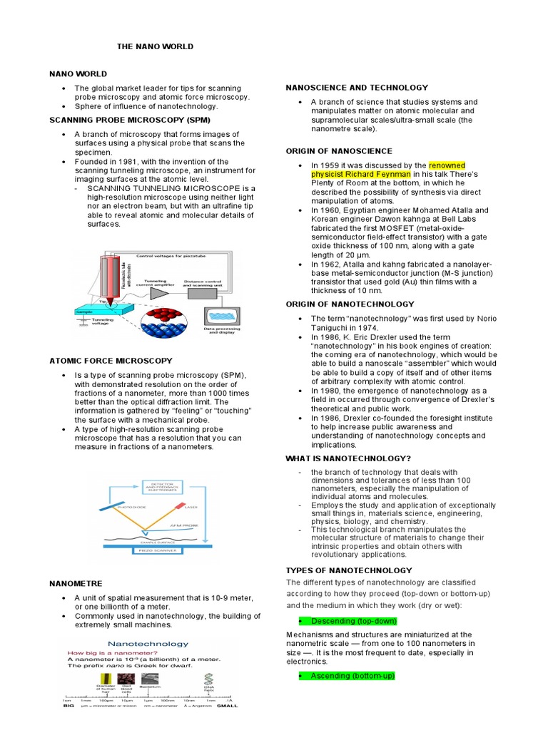 The Nano World | PDF | Nanotechnology | Microscope