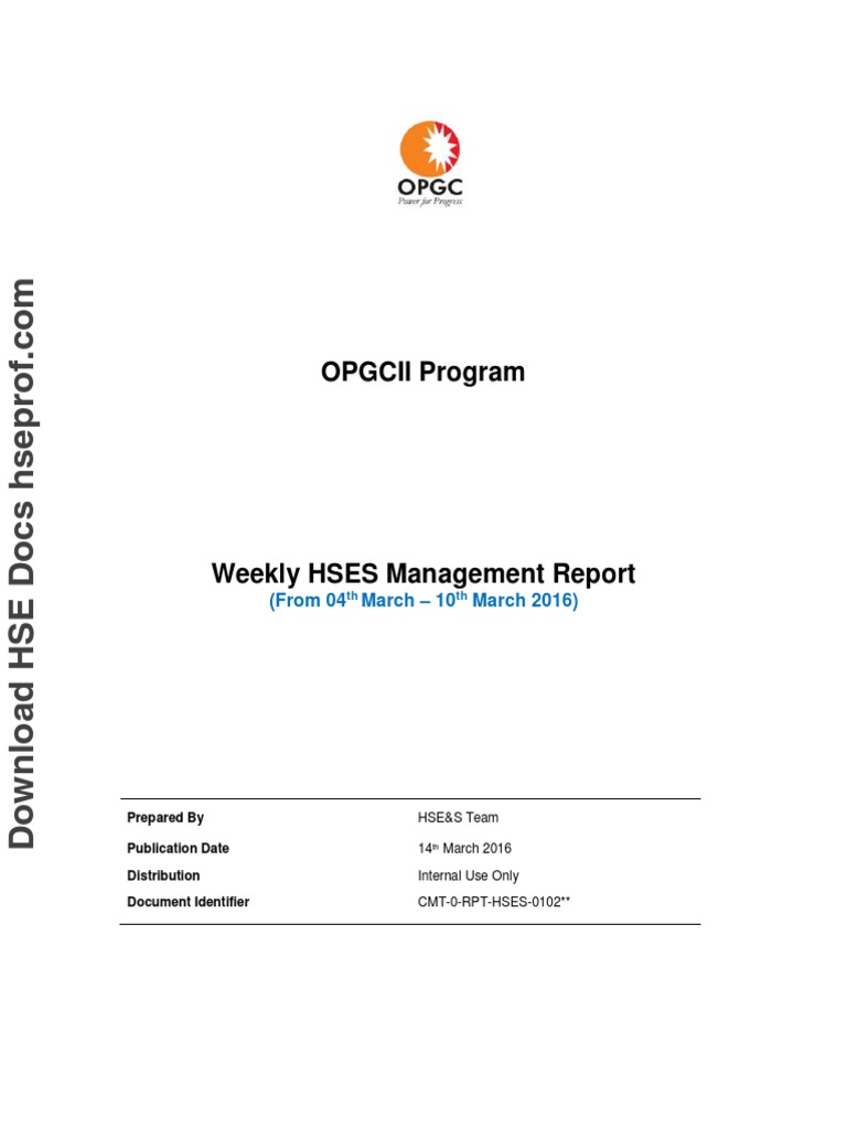 Weekly HSE Report Format | PDF | Business