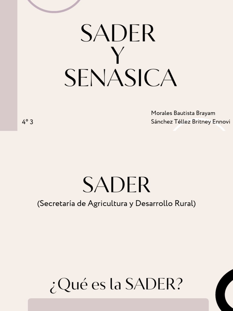 SADER y SENASICA: Funciones y Objetivos | PDF | Agricultura | Economias