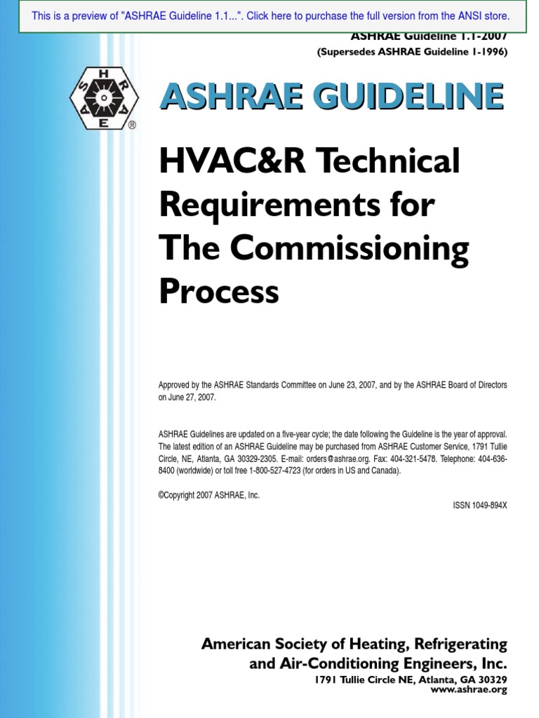 Preview ASHRAE+Guideline+1.1 2007 | PDF | Heat Transfer | Construction Law