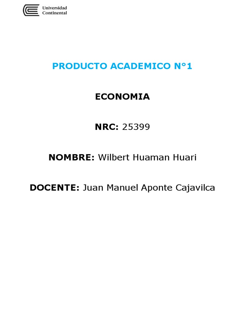 Producto Academico N°1 Economia | PDF | Mercado (economía) | Business