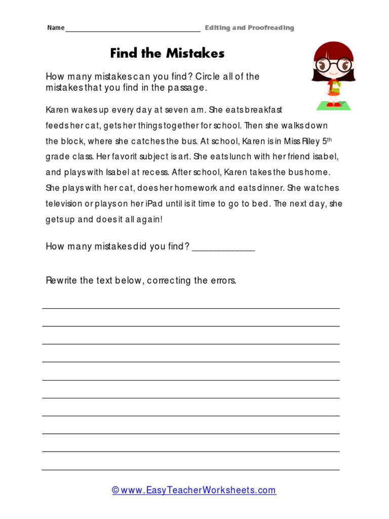 Find The Mistakes: How Many Mistakes Can You Find? Circle All of The ...