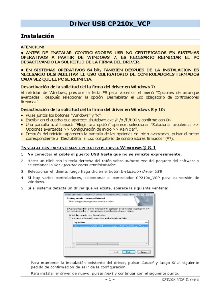 CP210x ESP | PDF | Ventana (informática) | Microsoft Windows