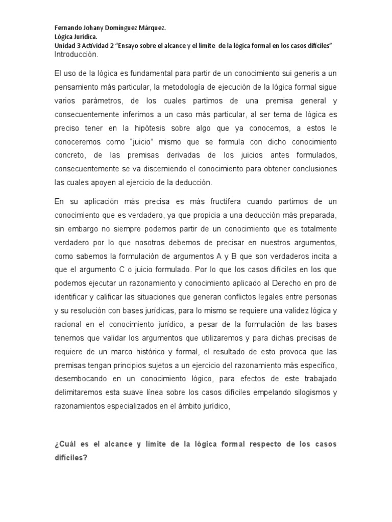 Actividad 2 Unidad 3docx | PDF | Razonamiento deductivo | Lógica