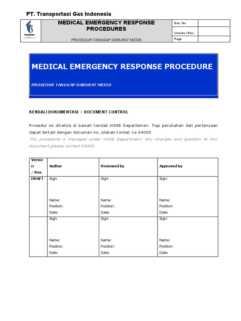 Medical Emergency Response Procedures | PDF | Emergency | Emergency ...