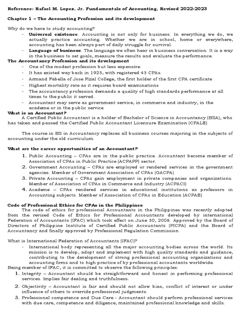 Chapter 1 Lopez Book | PDF | Certified Public Accountant | Accounting