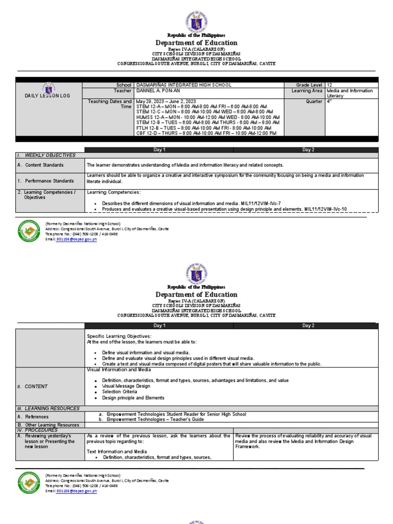 MIL DLL 4TH Quarter Week 5 | PDF | Infographics | Information