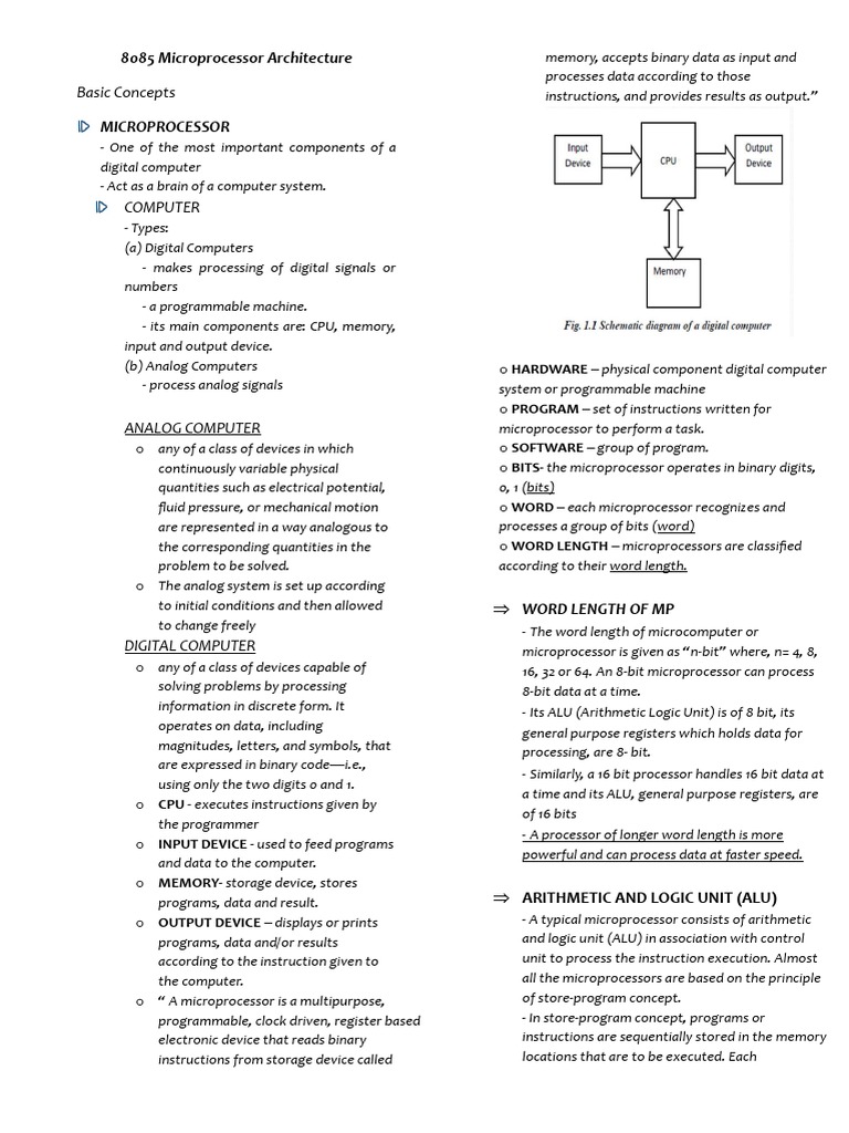 8085 Microprocessor Architecture - Copy - To Print | PDF | Central Processing Unit | Programming