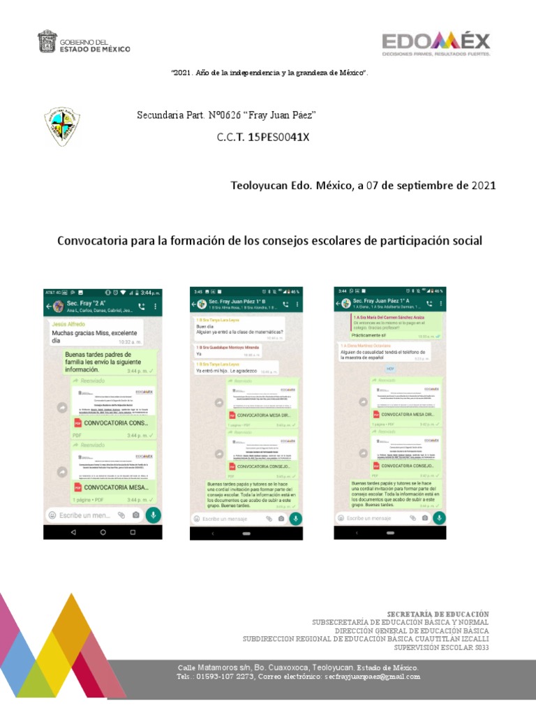 CONSEJOS ESCOLARES DE PARTICIPACIÓN SOCIAL 2020-2021 ldsm | PDF ...