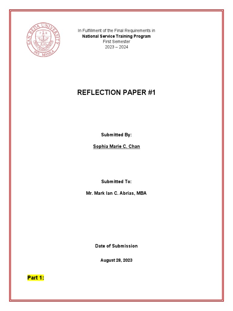 Reflection Paper | PDF
