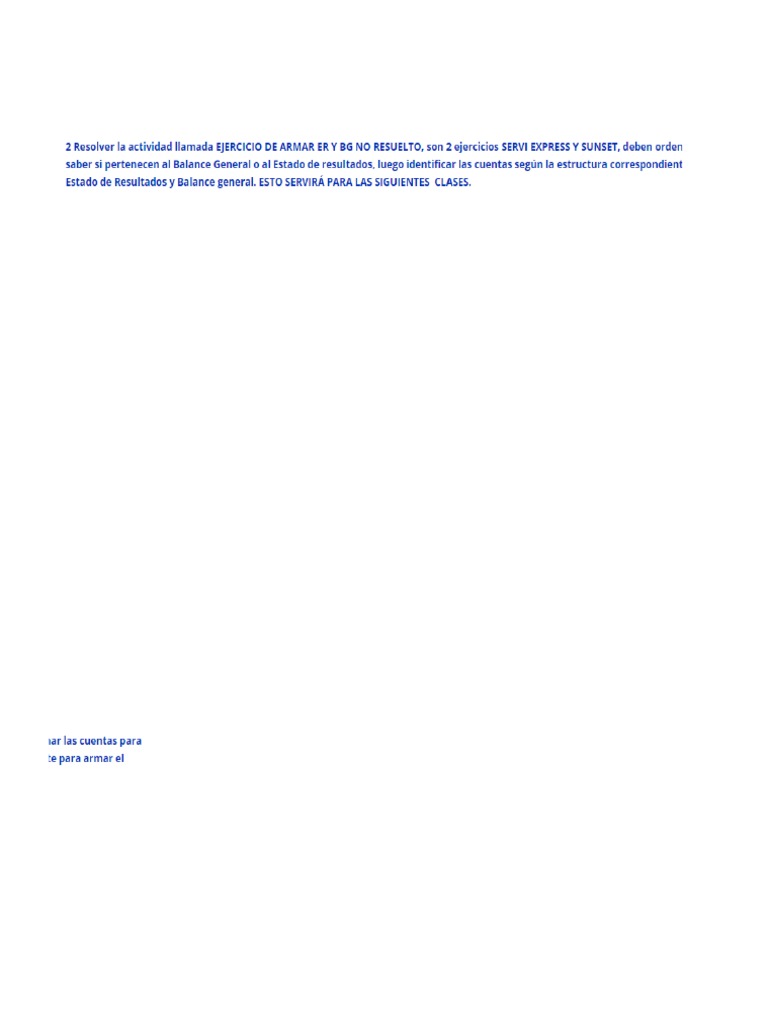 Ejercicio de Armar Er y BG No Resuelto 1 | PDF | Hoja de balance ... Ejercicio de Armar Er y BG No Resuelto 1 | PDF | Hoja de balance ...