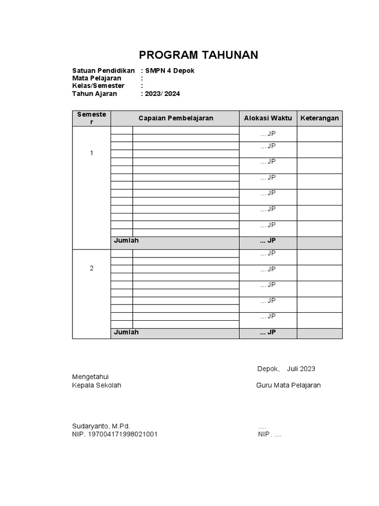 Prota, Prosem Sem 1,2 Kelas 7 8 2023-2024 | PDF