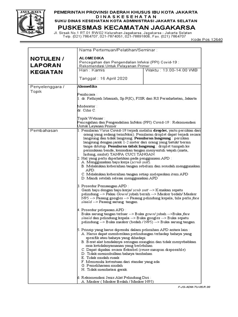 Notulen Diklat Webinar Papdi | PDF