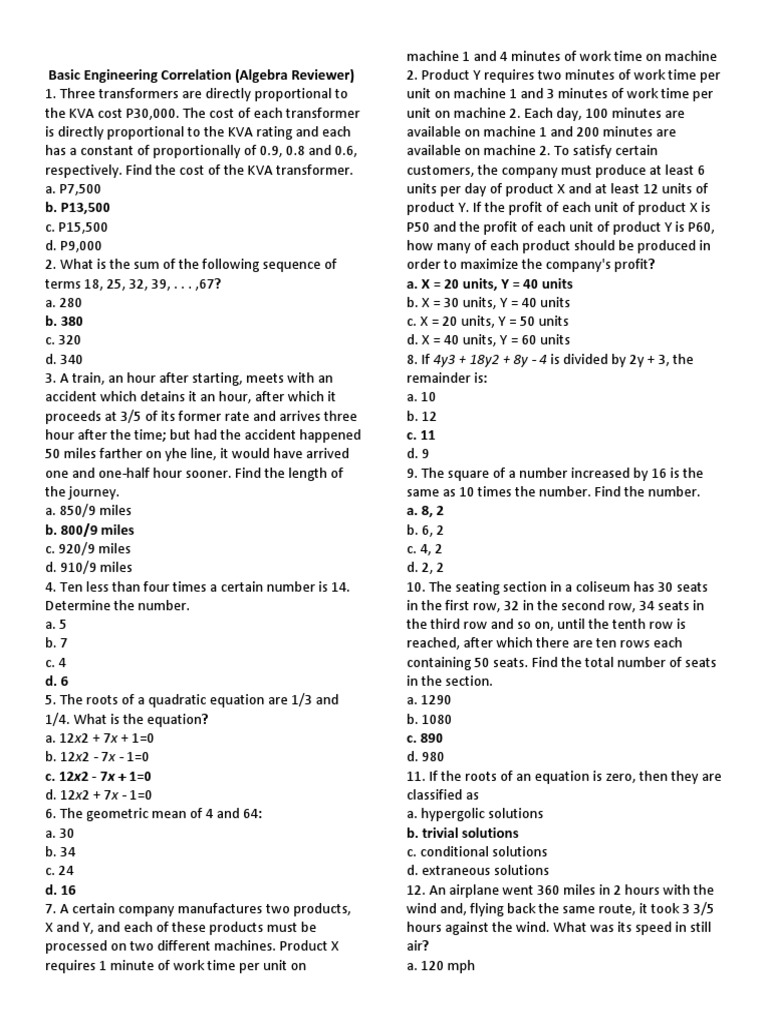 Basic Engineering Correlation Algebra Re | PDF | Sphere | Volt