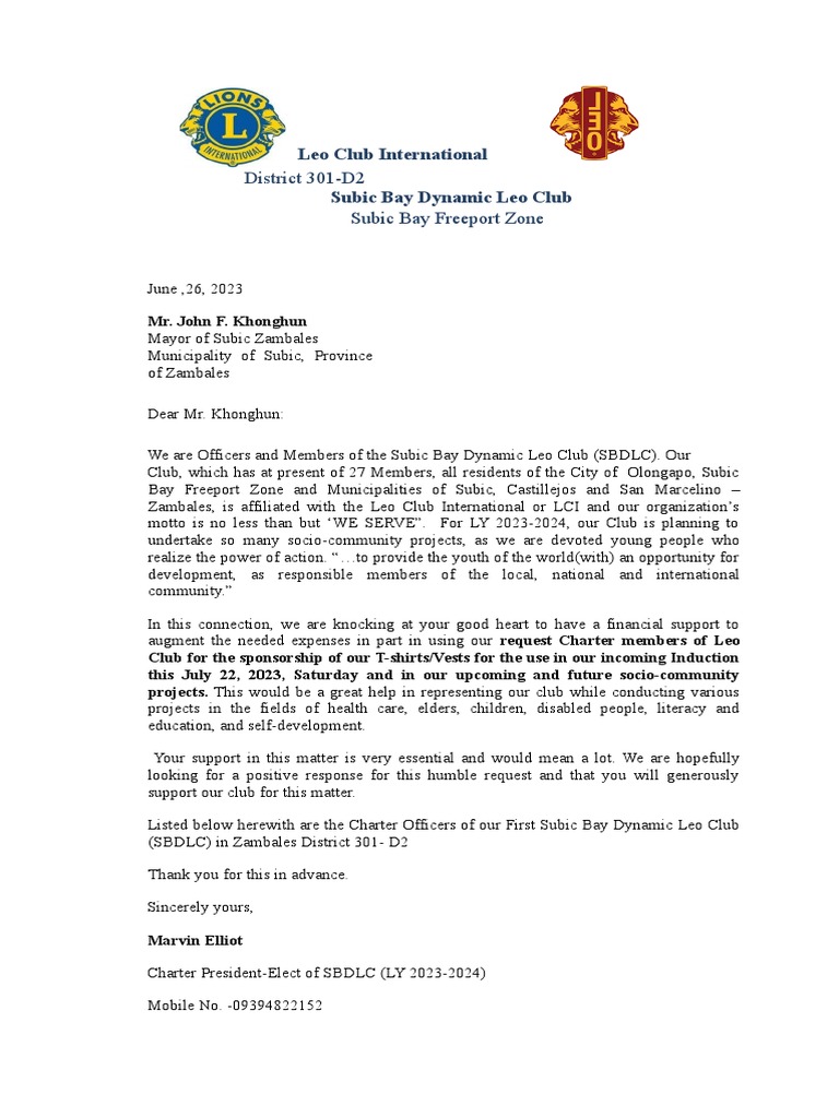 Courtesy Call Letter Doc101 | PDF | Sports & Recreation | Social Science