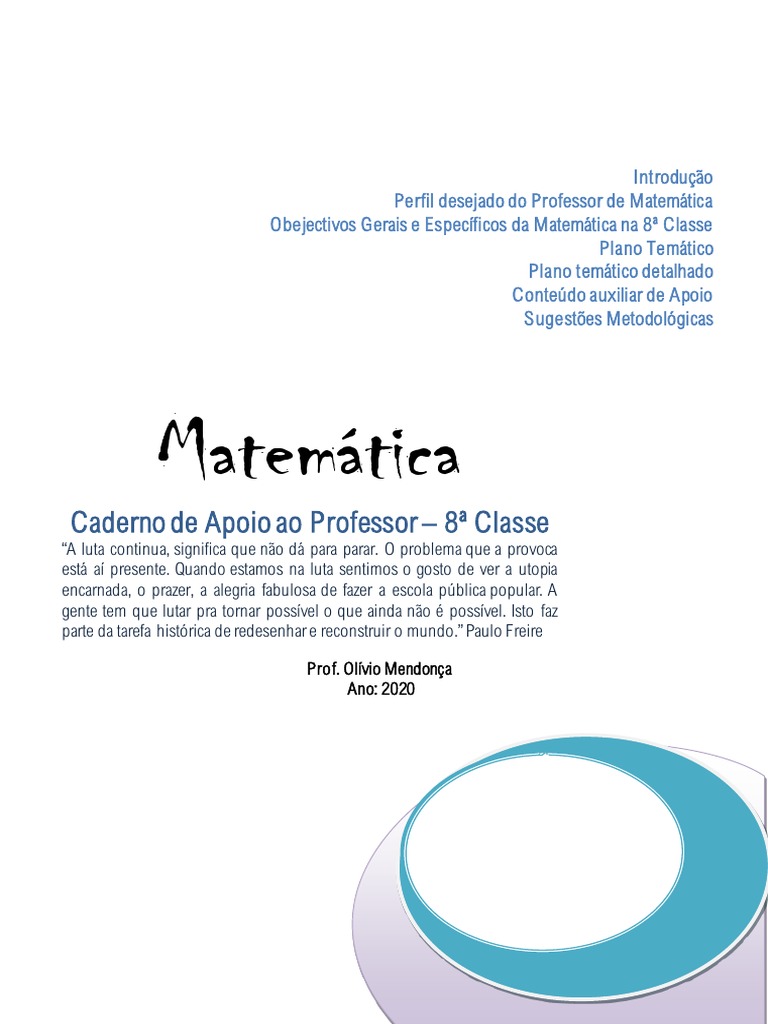 Manual de Matemática Do Professor - 8 Classe | PDF | Exponenciação ...