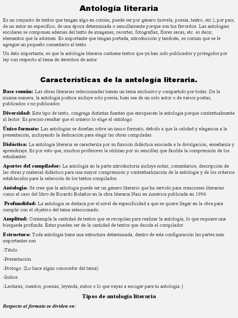 Antología Literaria | PDF | Poesía | Antologías