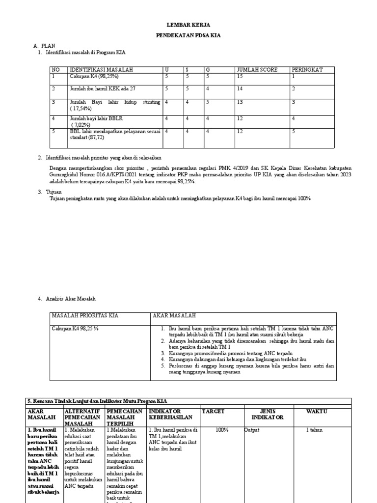 Pdsa Kia | PDF | Pengembangan Diri | Sains & Matematika