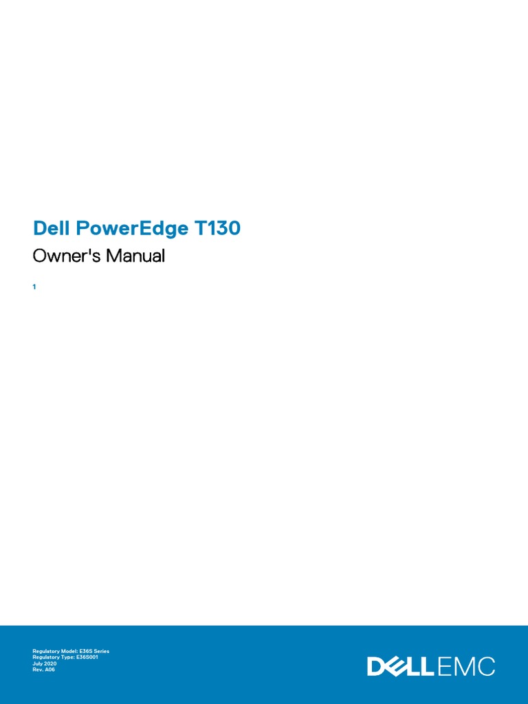 Poweredge t130 - Owners Manual - en Us | PDF | Usb | Booting