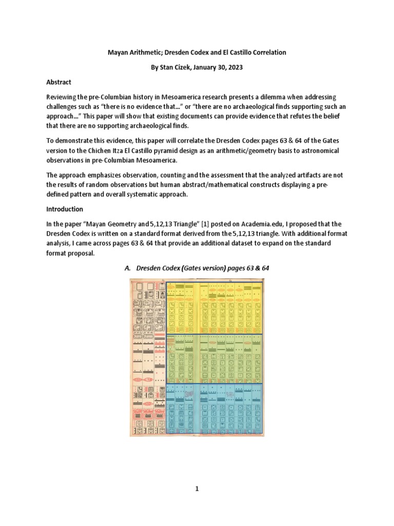 Mayan Arithmetic Dresden Codex and El Ca | PDF | Maya Civilization | Moon
